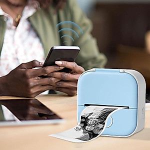 Thermarote Mini Printer, Portable Mini Pocket Sticker Printer, Thermal Printer Inkless Sticker Maker Machine Pocket, T02 Sticker Printer for Work, Plan, Notes (Pink)