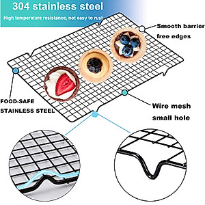 Lemengtree Cooling Racks,Baking Rack Tray Non-Stick Pan Stainless Steel Cake Cooling Wire Roasting Rack for Biscuit Pizza Bread Cake Baking(2pack-11.02 inch)