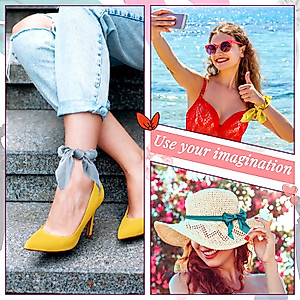 12 Pieces Hair Accessories for Women Hair Ribbons Hair Scarf Scrunchies Bow Scrunchies for Girls Women Hair Scrunchies with Bow Knot(Fresh Color)