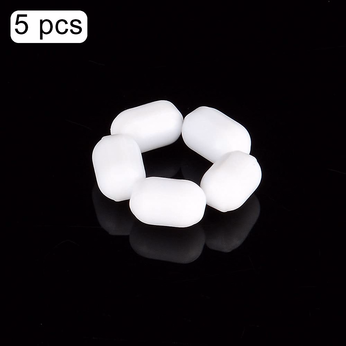 stonylab 5-Pack Stir Bar Set, 10 mm PTFE-Coated Magnetic Stirring Bars White Stir Mixer for Stirrers, 5 PK