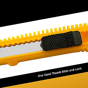 MotoGroup 100 Bulk Yellow Box Cutters Utility Knife Snap Off Blade 9MM Blade