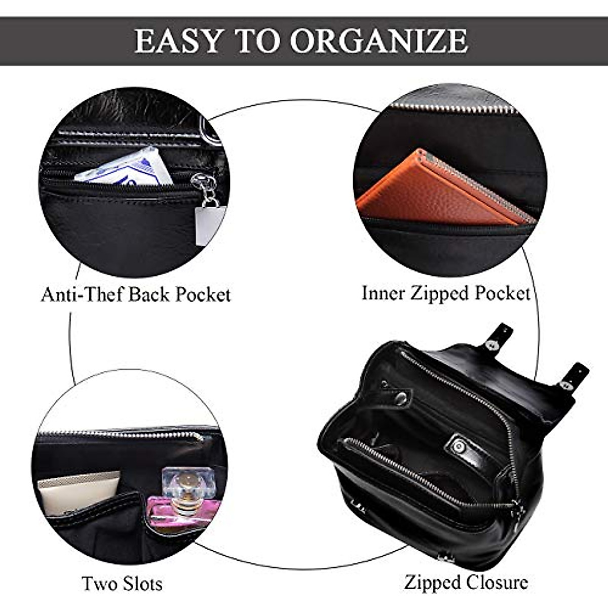 VASCHY Mini Backpack Purse, 2 Ways to Carry Cute Small Backpack for Women and Girls with Detachable Straps Black