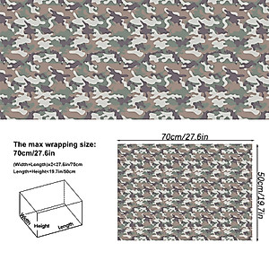 NARCSCHICHU Camo Wrapping Paper Army Gift Wrap - Green Gift Wrapping Paper for Men Boys Birthday Memorial Day Holiday (20 x 28 Inches Per Sheet, 6 Sheet)