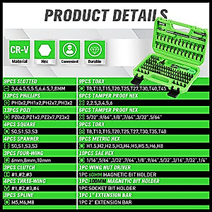 SWANLAKE 112PCS Security Bit Set Screwdriver Bit Set With Ratchet Wrench,Cr-V Steel