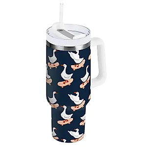 ARGTILDN 30 oz Tumbler Skateboard Goose Insulated Travel Mug with Handle and Straw Lid Stainless Steel Vacuum Coffee Cup Tea Beverage Container Water Bottles for Car Sports office