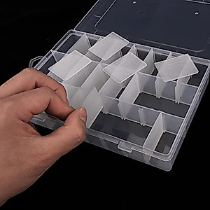 2 Pack 24 Grids Plastic Organizer Box Container Craft Storage Box Compartment Box with Adjustable Dividers for Beads Jewelry Fishing Tackles Art DIY, Clear