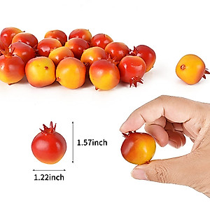 VIOCIWUO Mini Artificial Pomegranate Fake Fruit Simulation Home Kitchen Party Decorate Emulation Food Teaching Aid Festival Decorations 20PCS