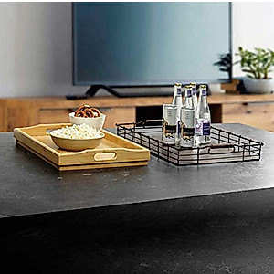 Mesa Bamboo and Metal Tray Set