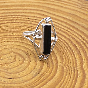 Natural Herkimer & Moldavite Gemstone Ring, 925 Sterling Silver Ring, Raw Moldavite Ring, Handmade Ring, Birthstone Ring, Statement Ring, Gift for Mom, Rough Gemstone Ring, Bridal Ring (6)