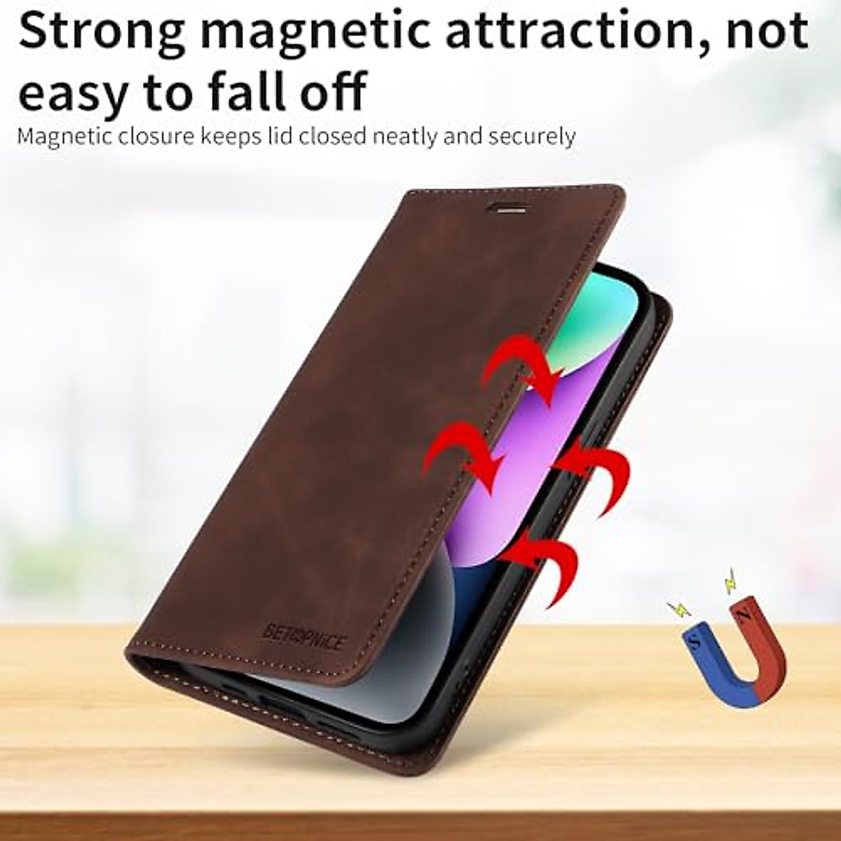Protective Phone Case Wallet Case Compatible with Vivo Y15A 4G/Y15S 4G/Y10 4G/Y01 Case with Card Holder Flip Cover RFID Blocking Protective Leather Case Durable Shockproof Cover ( Color : Brown )