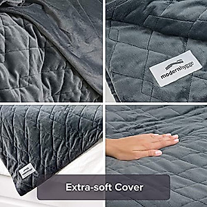Modern Hygge Weighted Blanket 20 Lbs. with Removable Duvet Cover Queen (60"×85") - Grey