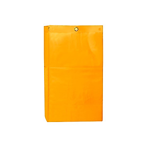 QWORK Janitorial Cart Bag, 24 Gallon Waterproof Large Capacity Padded Housekeeping Commercial Replacement Cleaning Cart Bag for Collecting Trash or Clothing (Yellow), 2 Pack