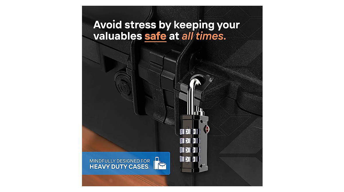 Forge TSA Approved Travel Locks - Durable 4-Digit Combination Locks