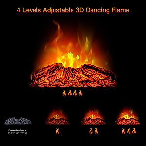 DORTALA 14.5" Mini Portable Electric Fireplace, 750W/1500W Tabletop Stove Heater with 3D Flame & Remote Control, Electric Fireplace Heater with Overheat Protection,12H Timer,Walnut