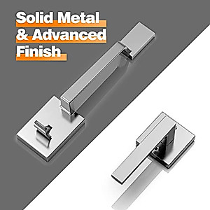 YYTDZSW Front Door Handle No Lock, Front Entry Door Handleset, Exterior Door Handle with Reversible Lever, Fit Left & Right Handed Doors, Satin Nickel