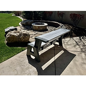 Convert-a-Bench Folding Resin Picnic Table and Bench | Platinum White Birch