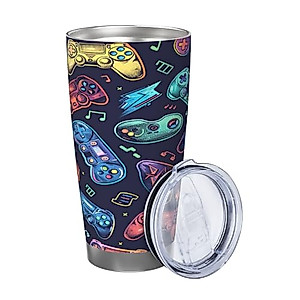AYCZN Video Game 20 OZ Tumbler Stainless Steel Travel Coffee Mug, Colorful Insulated Water Bottle with Lid Leakproof Thermal Cup