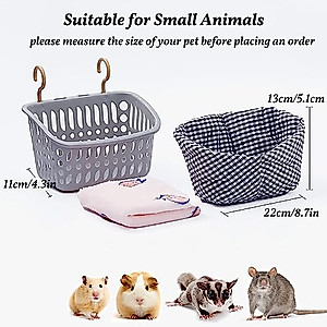 JWShang 2 Rat Hammocks for Cage Chew Proof, Rat Warm Bed, Small Animal Hanging Hammock, Rat Cage Accessories for Small Animals Rat, Mouse, Guinea Pig, Chinchilla, Sugar Glider, Ferret (Small)