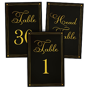 Table Numbers, Black and Gold Wedding Table Numbers, Table Numbers for Wedding Reception, Table Number, Table Numbers 1-20, Table Number, Table Number Holders, 1-30 number, Head Table sign