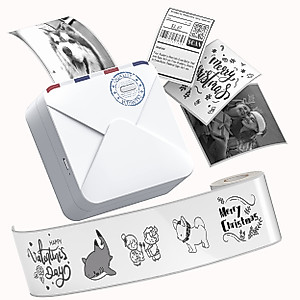 M02S Portable Mini Pocket Printer Wireless Bluetooth Thermal Printer Photo Printer Mobile Printer Sticker Maker Compatible with iOS and Android 300dpi High Resolution