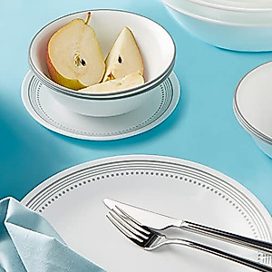 Corelle Dinnerware Set (4pc Set, Mystic Gray)-Set for 4 | Includes 4 x Side Plates | 80% Recycled Glass | 3 X More Durable, Half the Space & Weight of Traditional Ceramic