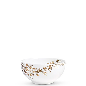 Wedgwood Vera Jardin Soup/Cereal Bowl, 22 oz, white, gold