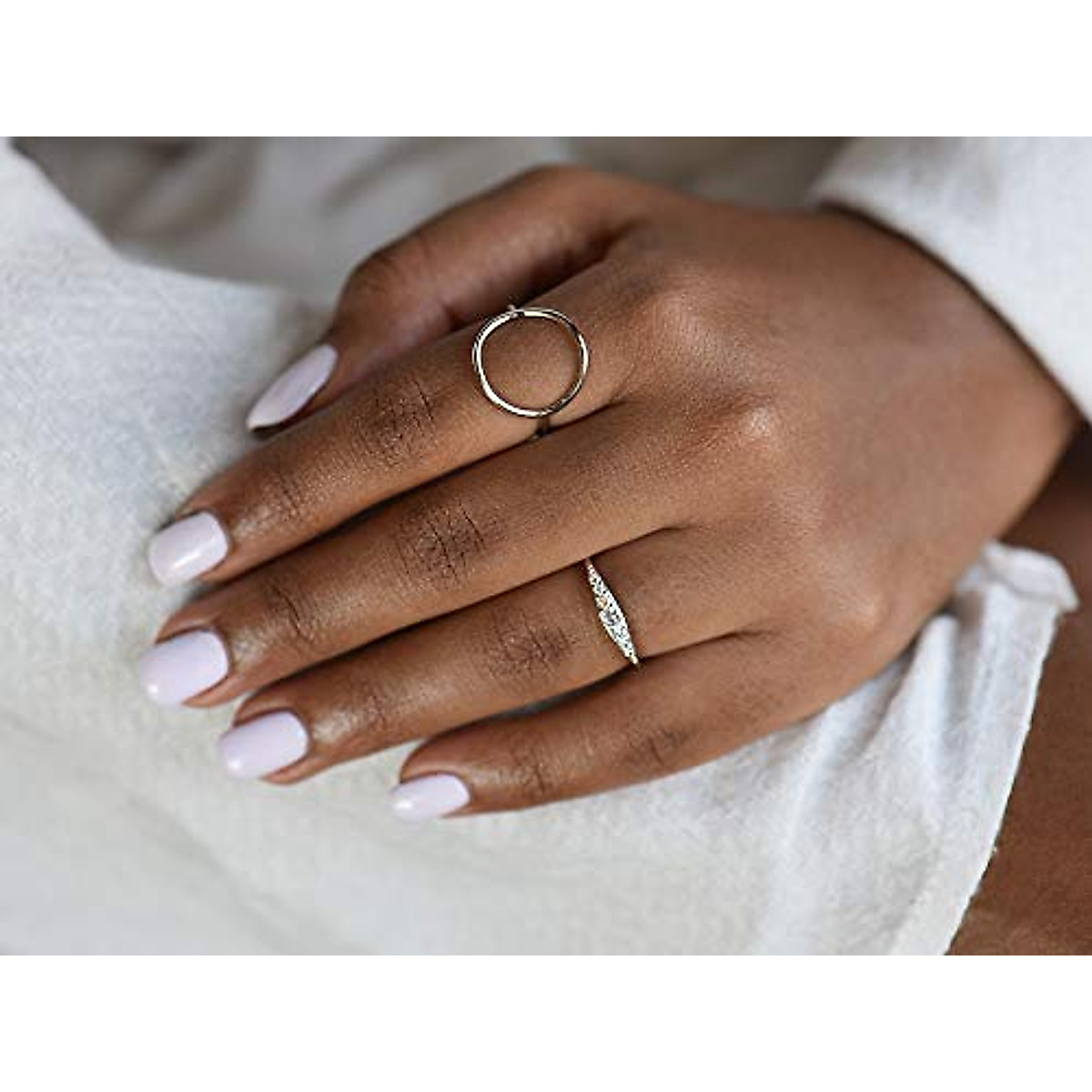 LEMON GRASS Gold Vermeil Open Circle Ring in Sterling Silver Size 9