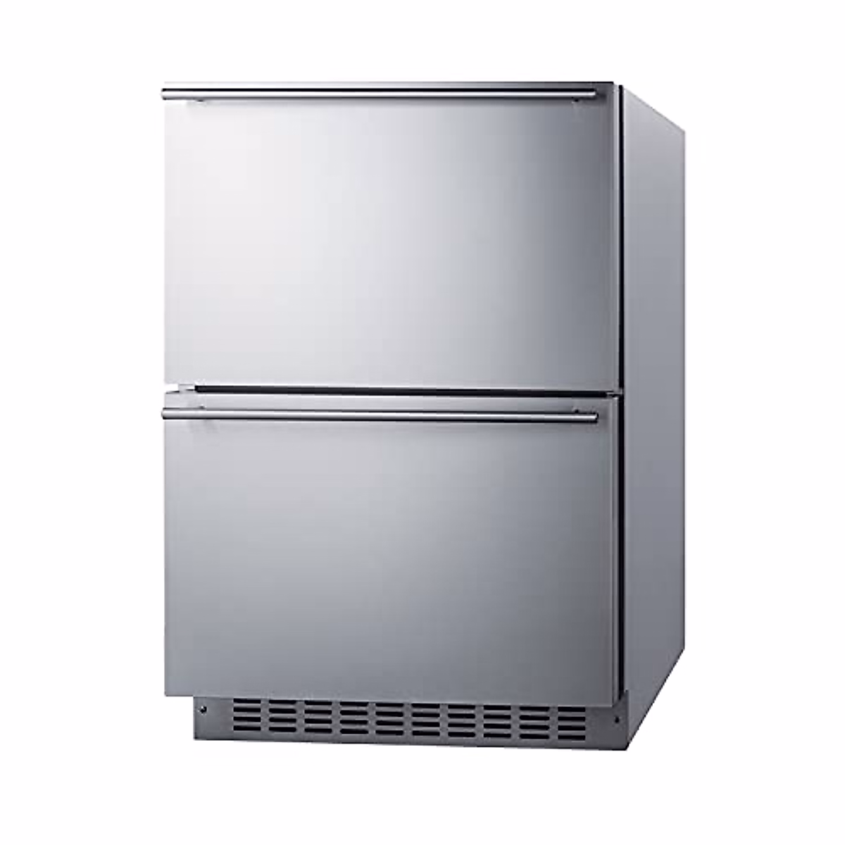 Summit Appliance SPRF34D 24" Wide 2-Drawer Refrigerator-Freezer; 3.9 cu.ft. Capacity; Frost-free Operation; Built-in Capable; Stainless Steel Construction; LED Lighting and Adjustable Drawer Dividers