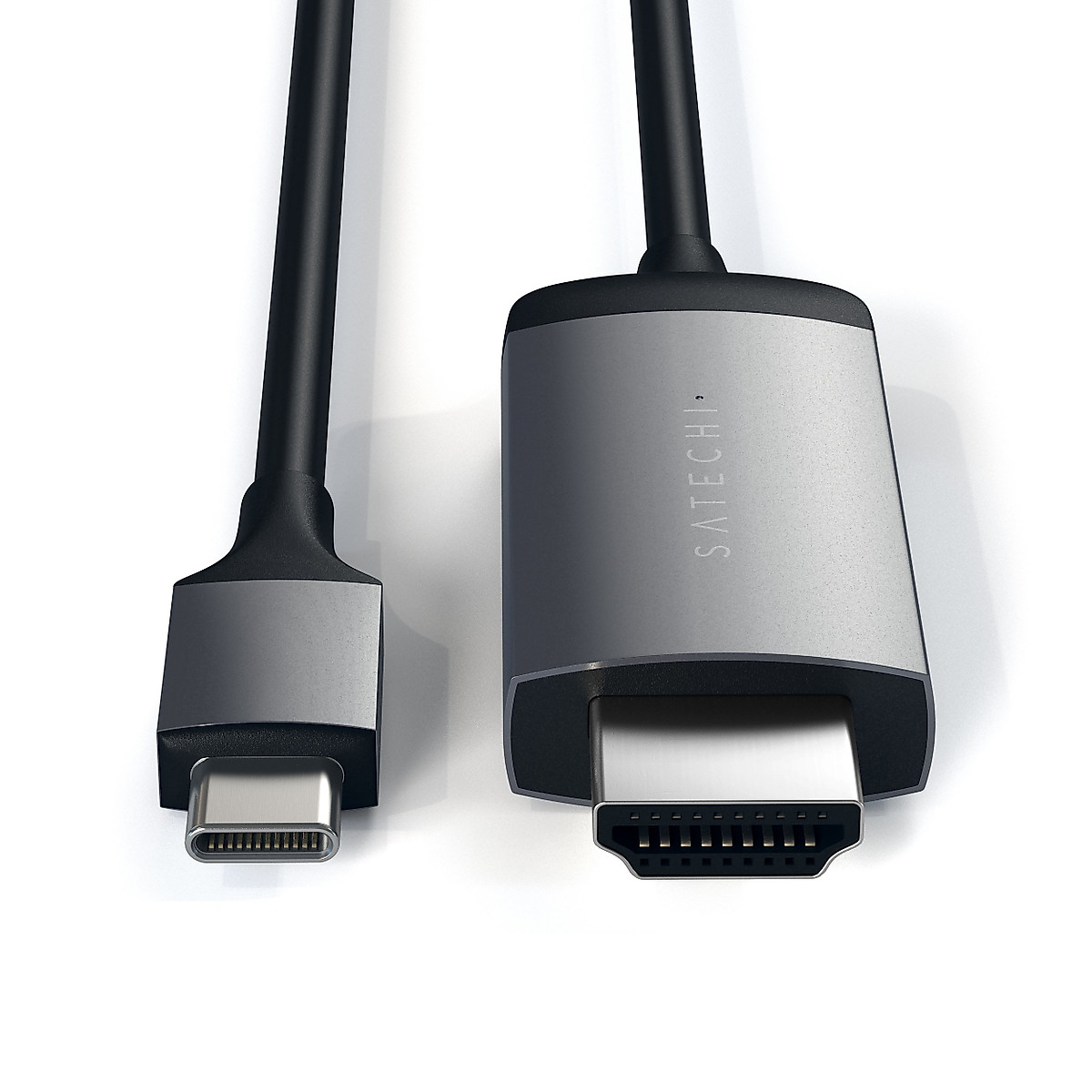 Satechi Aluminum USB C to HDMI Cable 4K @ 60Hz – USB C to HDMI Capable – Compatible with iMac Pro, iMac, Mac Mini, MacBook Pro/Air, Windows, PC, Laptop and More - Space Gray