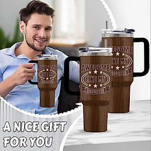 Uibunoo Dad Birthday Gift, 40 Oz Awesome like My Daughter Tumbler with Handle & Straw, Father Gifts from Daughter, Birthday Presents for Dad Daddy Father Tumbler, New Daddy Gift