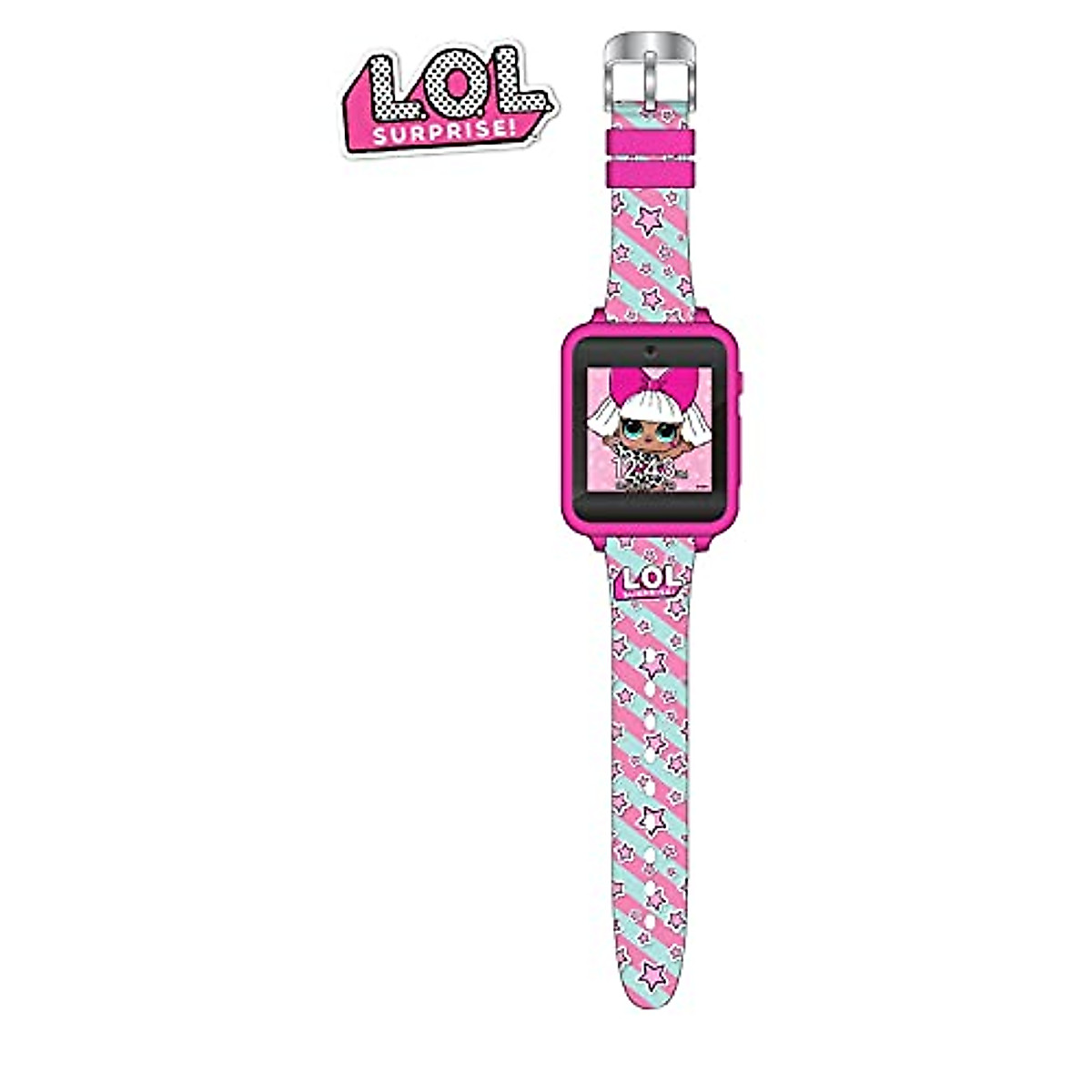Accutime Kids LOL Surprise Hot Pink Educational Touchscreen Smart Watch Toy for Girls, Boys, Toddlers - Selfie Cam, Learning Games, Alarm, Calculator, Pedometer and more (Model: LOL4104)