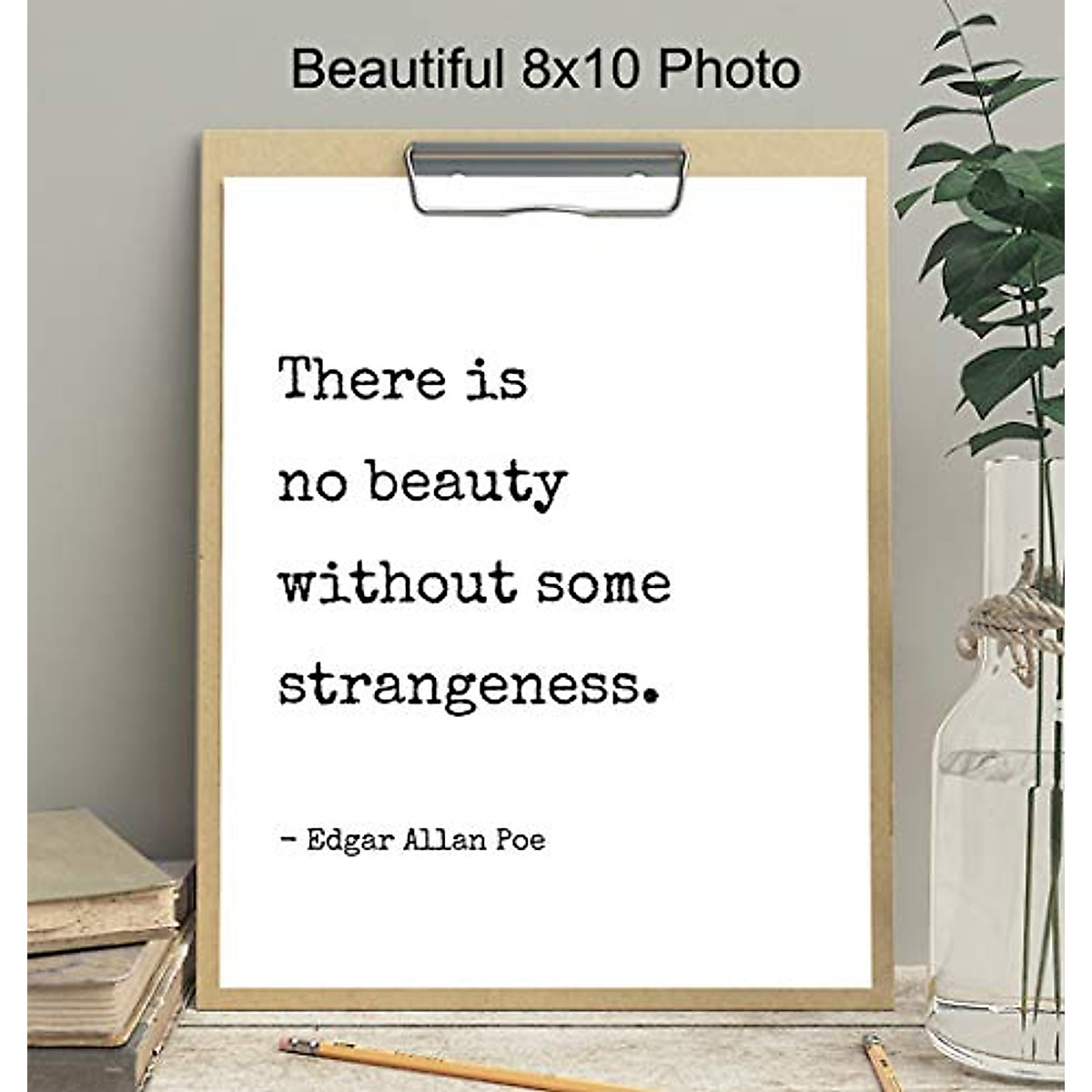 Edgar Allen Poe Decor - 8x10 Quote - Art Wall Art Picture Poster, Room Decoration for Home, Office, Apartment, Living Room, Bedroom, Bathroom - Gift for Goth Gothic Poetry Fans