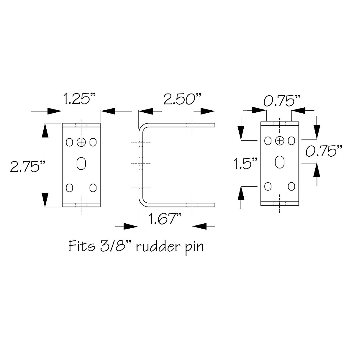 Sea-Lect Designs Trucourse™ Rudder Mounting Gudgeon (Multi Mount Bracket)