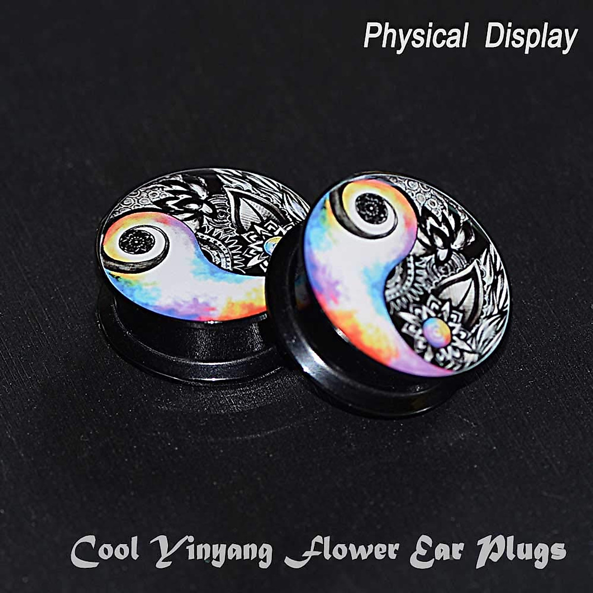 FLYUN Ear Gauges Plugs and Tunnels Ear Stretcher Expander 6mm-25mm Double Flared Screw Plug Piecing Jewelry (0G (8mm))