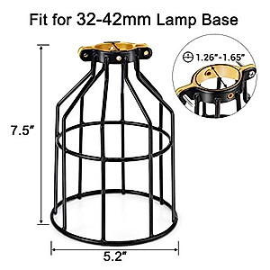 Kohree Metal Bulb Guard Lamp Cage, for Pendant Light, 32-42mm Lamp Base, Ceiling Fan Light Bulb Covers Vintage Open Style Industrial Grade Adjustable 4 Packs(Cage ONLY)