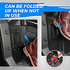 ATV Passenger Foot Rest, Kemimoto Heavy Duty ATV Foot Rest for Rear Passenger Comfortable Foot pegs 4 Wheel Universal Foldable Footrest Compatible with Polaris Sportsman Scrambler Foreman Fourtrax