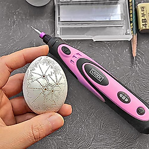 UtooL Cordless Rotary Tool Kit 4V with 42 Accessories, USB Charging Cable and 3-Speed Mini Rotary Tool for Nail Trimming, Cutting, Drilling, Etching, Sanding, Engraving, Polishing & DIY Crafts, Pink