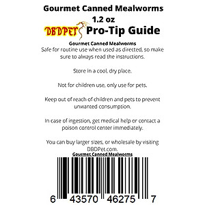 Fluker's Freeze Dried Reptile Treats Gourmet Canned Mealworms 1.2oz - Includes Attached DBDPet Pro-Tip Guide