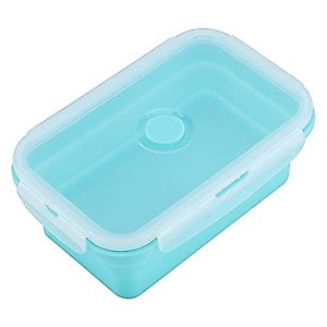 4 Size Silicone Collapsible Portable Lunch Box Bowl Bento Boxes Eco-Friendly Folding Food Container Lunchbox 350/500/800/1200ml(Green 1200ml)