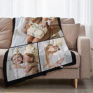 Custom Blanket With Photo Text Personalized Throw Blanket Customized Picture Blanket For Baby Mother Father Adult Friends Lovers Dog Pets Personalized Gift Flannel Blanket Birthday Halloween Christmas
