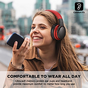 vibeadio Active Noise Cancelling Headphones Bluetooth Headphones Wireless Headphones Over Ear Headphones Wireless Noise Canceling Headphones with Mic, Deep Bass, Comfortable, 30 Hrs, Matte Black