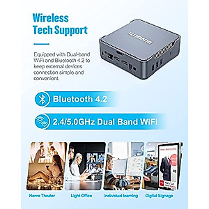 Mini PC Ιntel Celeron N3350 Processor(Up to 2.4GHz), 4GB DDR3 64GB eMMC Mini Computer Windows 10 Pro Desktop Computers Support 2TB Expansion, 4K HDMI Triple Display, Dual WiFi, BT4.2, Gigabit Ethernet