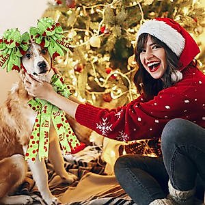 Lyrow 40 Yards Christmas Glitter Wired Edge Ribbon Xmas 2.5 Inch Polka Dot Green Red Elf Hat Craft Ribbon Burlap Decorative Ribbon for Christmas Tree Wreath Wrapping DIY Craft Gifts