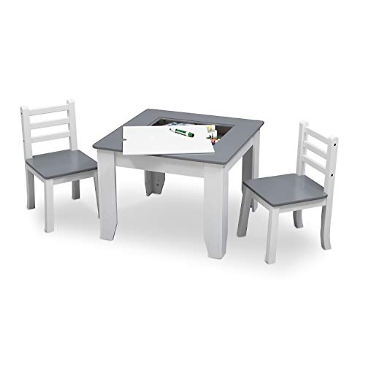 Delta Children Chelsea 3-Piece Table and Chairs Set with Storage