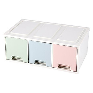 Stacking Storage Drawer, Plastic Storage Box Multi Grids Multifunctional Storage Container for Office Living Room Kitchen Bathroom(Triple-High)