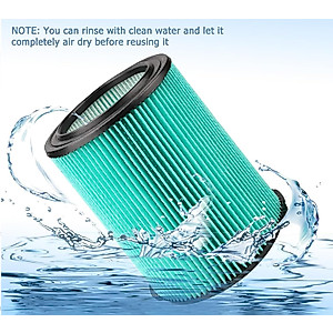 VF6000 Wet/Dry Replacement Filter for Ridgid 5-20 Gallon Wet Dry Vacuums WD5500 WD0671 WD6425 WD7000 WD1280 WD1851 WD1680 WD1956 RV2400A 1400RV RV2600B,Fit for Husky 6-9 Gallon Vacs 2 Pack