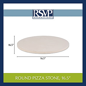 RSVP International Pizza Tool Kitchen Collection, Round, 16.5" Diameter, Cordierite Stone