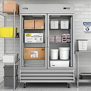 KoolMore RIF-2D-GD Commercial Upright, Freezer Double Door, Stainless Steel