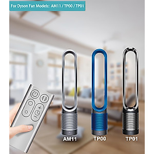 New 965824-06 965824-07 Replacement Remote Control for Dyson Fan AM11 TP01 TP00 - Silver, Without Magnetic Function