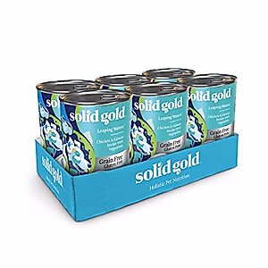 Solid Gold Wet Dog Food for Adult & Senior Dogs - Made with Real Chicken & Salmon - Leaping Waters Grain Free Canned Dog Food for Healthy Digestion & Sensitive Stomach
